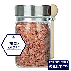 San Francisco Salt Company 8 oz. Glass Jar with Spoon (Chrome Finish Screw-Top Lid)