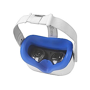 TATACO VR Silicone Cover Eye Pad for Oculus Quest 2 - Sweat-Proof, Lightproof, Non-Slip, Washable Blue