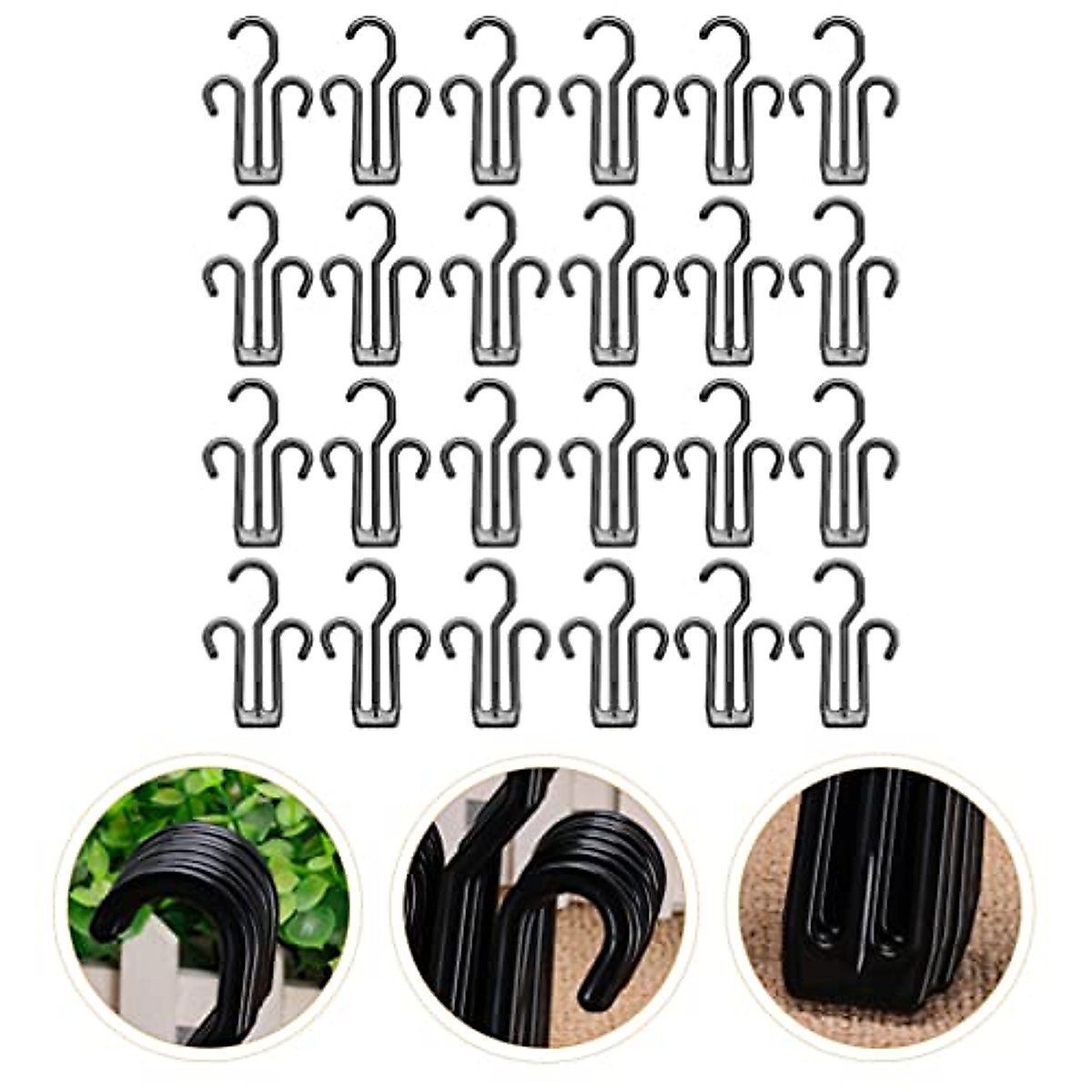 LIOOBO Sneaker Rack Bike Shoe Holder Drying Rack: 24pcs Plastic Cycle Shoe Hanger Towel Hooks Double Hooks Hanging Shoe Organizers Sneaker Shelf