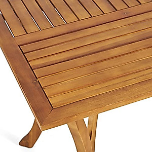 Christopher Knight Home Hermosa Acacia Wood Rectangular Table, Teak Finish