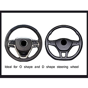 RANXIZY Handmade Japanese Sweet Sakura Cherry Blossom Steering Wheel Cover for Girls,Universal Fit Elastic Stretch on Car Accesories(Red Plum)