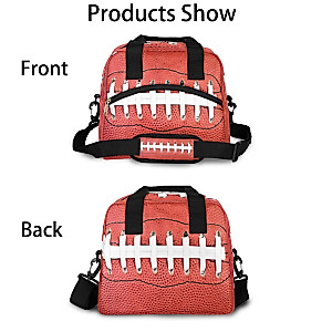 Insulated Lunch Bag for Women Men Red Sport American Football Lunch Box Reusable Lunch Cooler Bag Large Lunch Tote Bag for Work Picnic Travel School