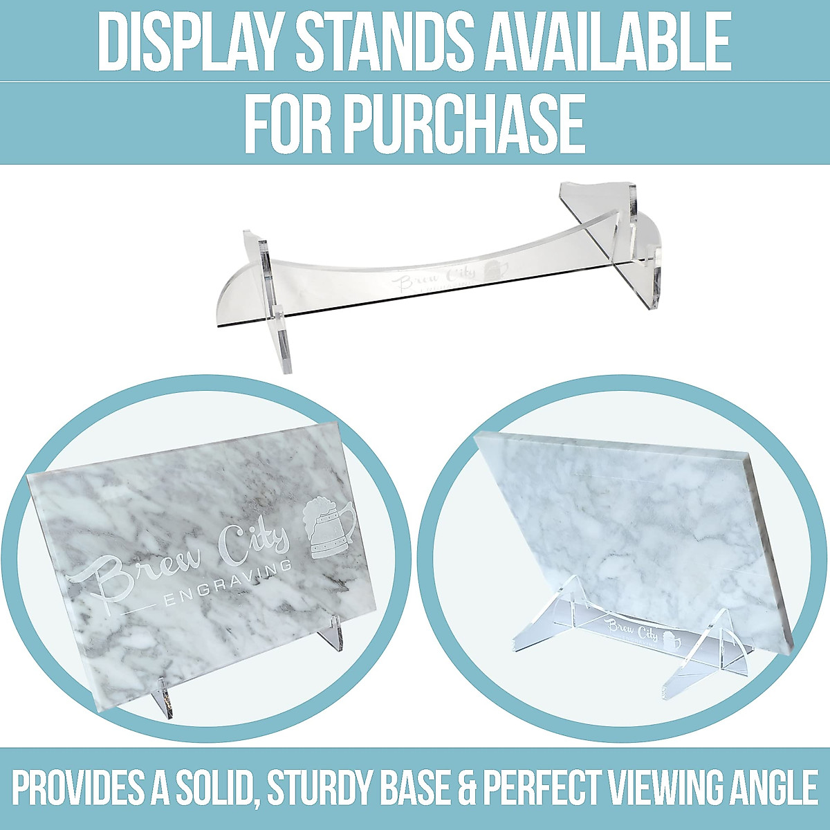 Brew City Engraving - Personalized Custom Engraved Marble Stone Charcuterie Serving & Pastry Board/Tray - Black, White or Tan