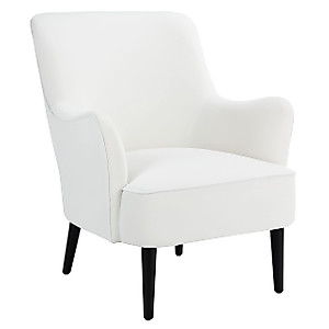 SAFAVIEH Home Collection Arlyss White Velvet/Black Accent Chair ACH4010B