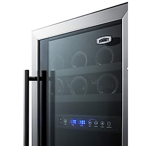 Summit Appliance SWC182ZADA 18 in. Wide Built-in Undercounter Wine Cooler44; Black