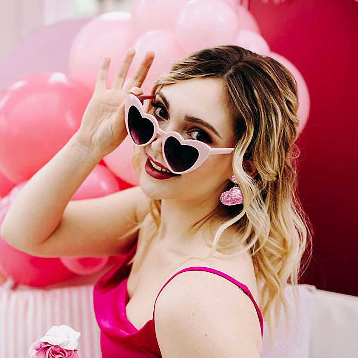 Bride and Mrs Earrings Set Rhinestone Bride Cowboy Hat Beaded Wedding Earrings Handmade Statement Mrs Dangle Earrings for Women (BRIDE&Hat pink rhinestone)