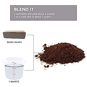 UBICON Easy Use Coco Coir Organic Top Soil; Each Brick Gets 7 Quarts, Excellent Aeration, Reduces Weed Growth, and Retains Water (4)
