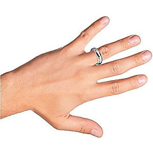 Bling Jewelry Personalized Simple Dome Couples Titanium Wedding Band Polished Ring For Men For Women Comfort Fit 5MM Custom Engraved