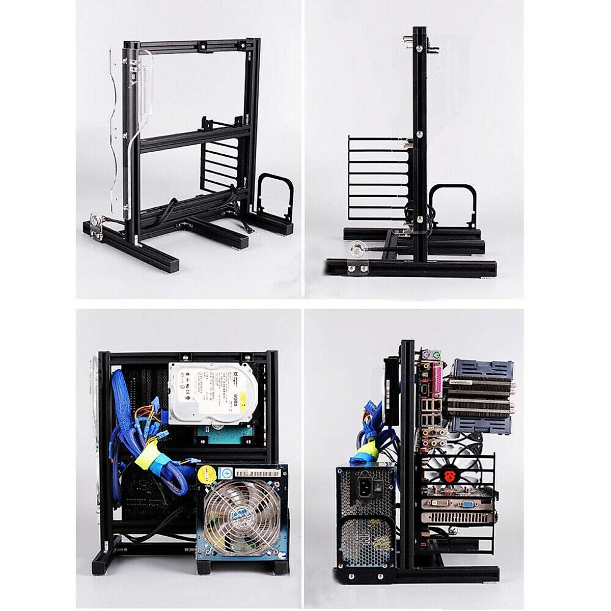 Black PC Frame Test Bench ITX ATX MATX Test Bench Open Air Case Water Cooling Fan Chassic