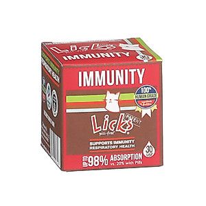 Licks Pill-Free Cat Immunity - Immune Support Cat Supplies - Respiratory Supplements for Cats - Cat Health Supplies - Gel Packets - 30 Use