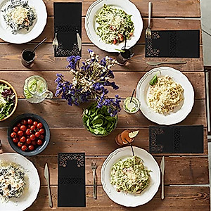 GARNECK 4PCS Black Silverware Holders Christmas Halloween Cutlery Holder Tableware Bag Pouch Silverware Pockets Xmas Holiday Party Favors