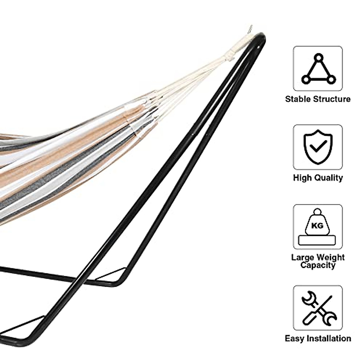 RedSwing Double Hammock with Stand, 2 Person Heavy Duty Steel Hammock Stand, Portable Standing Hammock for Indoor Outdoor Backyard Patio, 330lbs Capaticy