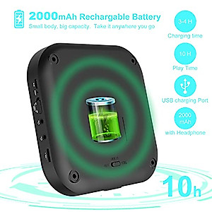 MONODEAL Portable CD Player with Speaker Rechargeable CD Player with FM Transmitter CD Player Portable for Car for Home Travel with Headphone CD Player Portable for Walkman