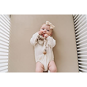 Little Babes 100% Organic Cotton Muslin Crib Sheet | Soft Fitted Crib Sheet for Standard Crib Mattress or Toddler Mattress | Breathable Sheets |Neutral Crib Sheets| Included: Bunny Comforter| Cream