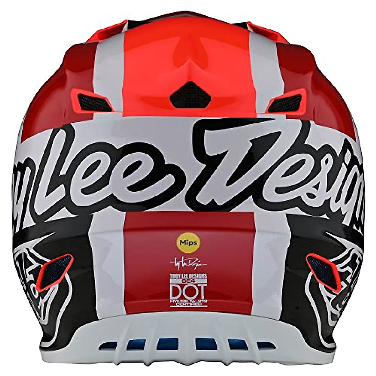 Troy Lee Designs SE4 Polyacrylite Midnight Motocross Helmet - Full Face Offroad Motorcycle Dirt Bike ATV Powersports Dual Sport Racing Helmet - Boys Girls Kids (Red/Charcoal, LG)