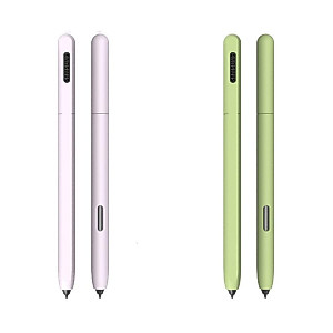 2 Pack Cute Design Silicone Sleeve Case Compatible with Samsung Galaxy Tab S7/S7+/S7 FE/S8/S8+/s8 ultra/S9/S9+/S9 Ultra S Pen, Protective Skin Cover case Non-Slip Smooth Grip Holder(Purple+Green)