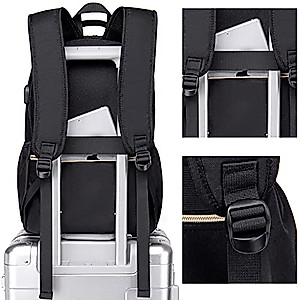 Bluboon Backpack for Women 15.6 Inch Laptop Bookbag College School Backpack Girls Schoolbag Compartment Daypack for Business Travel with USB Charging Port and Headphone Interface