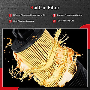 HRepair 926-959 926-876 Engine Oil Cooler 3.6 Oil Filter Housing Assembly, Oil Cooler Housing For Jeep Wrangler Cherokee Dodge Charger Journey Challenger Chrysler 200 300 Town & Country