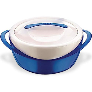 Pinnacle Large Insulated Casserole Dish with Lid 3.6 qt. Elegant Hot Pot Food Warmer/Cooler -Thermal Soup/Salad Serving Bowl Stainless Steel Hot Food Container–Best Gift Set for Moms –Holidays Blue