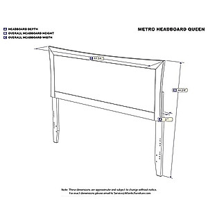 AFI Atlantic Furniture AR290841 Metro Headboard, Queen, Espresso