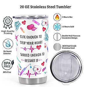 Nurse Gifts, Appreciation Nurse Gifts, Funny Nurse's Day Gifts, Nurse Tumbler for Nurses Week, Birthday, Appreciation, Christmas, Medical School Graduation Gift 20 oz Nurse Travel Tumbler