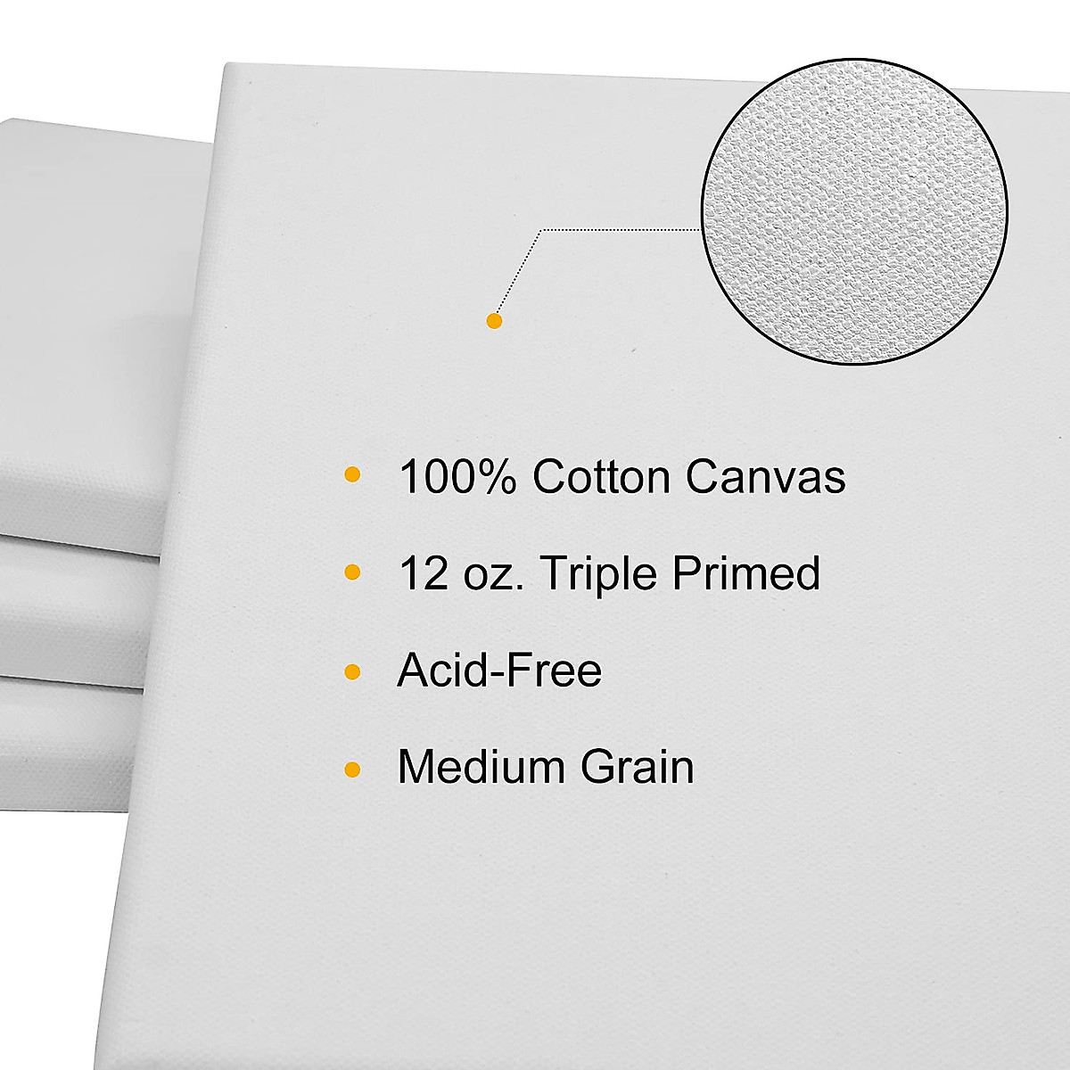 PHOENIX Extra Large Blank Canvas 24x36 Inch - 4 Pack 100% Cotton 12 oz. Triple Primed Pre Gessoed White Stretched Canvases for Painting - Ready to Paint Art Paint Canvases for Oil & Acrylic Paints