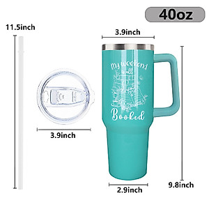 ZNYYZYBA Book Lover Tumbler - Gifts for Book lovers, Readers,Bookworms on Birthday and Christmas, 40 oz Tumbler with Handle and Straw and Leak Proof Lid, Reusable Stainless Steel Book Lover Mug