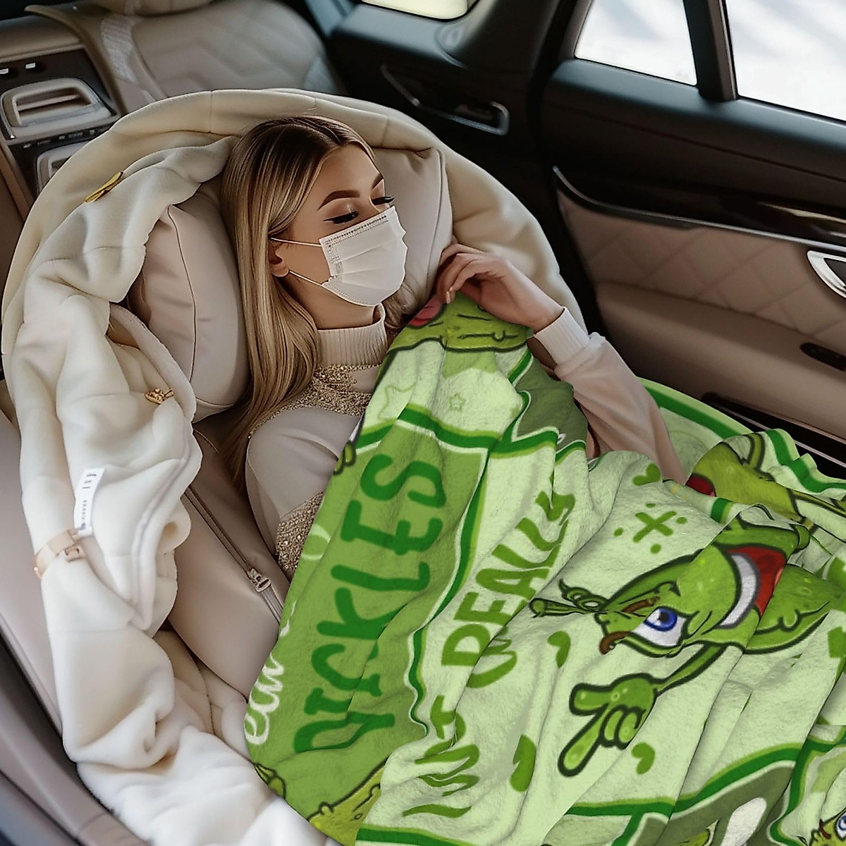 Pickle Throw Blanket for Pickles Lovers, Funny Pickle Gift Blanket for Adults Kids, Warm Soft Fuzzy Flannel Throw Blankets for Sofa Bed Camping Travel Home Decor 40"x50" - Kids/Baby