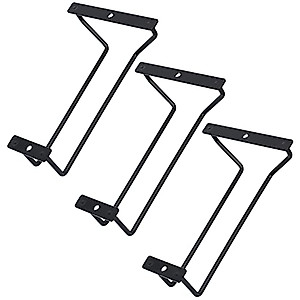 ZOOHOT 7-Inch Black Wine Glass Rack - Under Cabinet Stemware Wine Glass Holder for Bar Kitchen (1 Rows, 3 Pack)