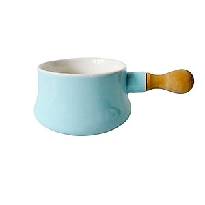 Hemoton Noodle Bowl Coffee Warmers Mini Butter Warmer Bowl with Handle Chocolate Warmer Snack Bowl Ceramics Fondue Pot Porcelain Soup Crock Small Soup Pot Dessert Plate French Pottery Bowl