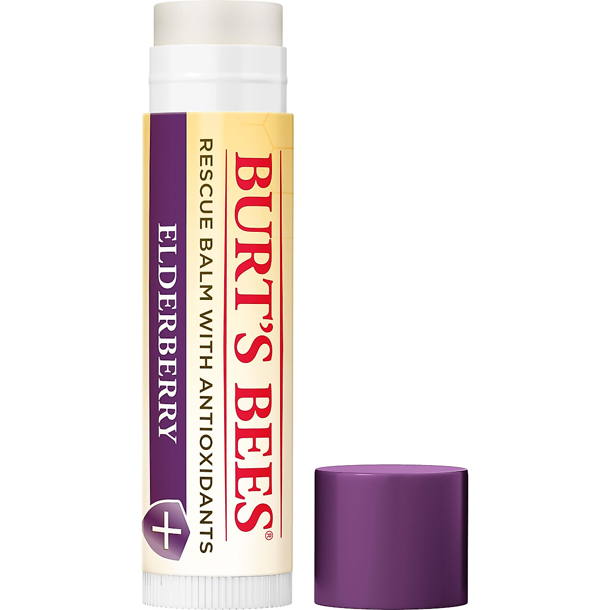Burt's Bees 100% Natural Origin Rescue Lip Balm with Beeswax and Antioxidant-Rich Elderberry, 1 Tube in Blister Box (Package May Vary)