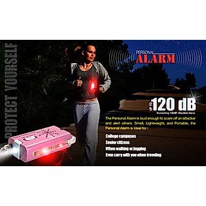 Brite Strike – Personal Protection Alarm with 120 dB Loud Security Safe Sound - Complete Emergency Self Defense Device, Battery Powered – Pink