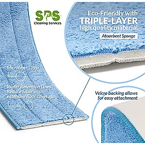 Microfiber Cleaning Pad Refills Spray Mop Replacement Head Commercial Heavy Duty 18 inch Mop Pads for Hardwood Floor Washable
