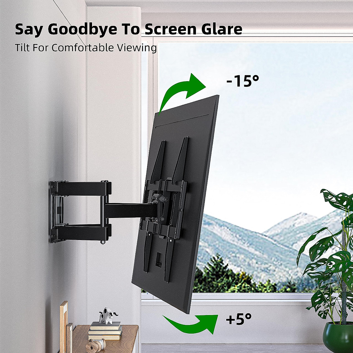 Full Motion TV Wall Mount for Most 37"-86" Flat Screen TV, Swivel or Tilt TV Wall Bracket with Dual Articulating Arms, for 12"-16" Wood Studs, Max VESA 600x400mm, Load 120 lbs by USX MOUNT