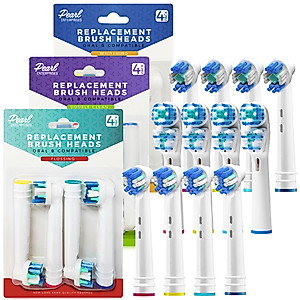 Replacement Brush Heads Compatible with Oral b Braun- 12 Electric Toothbrush Heads for Oralb- Double Clean, Floss & 3D PRO White Brushes- Fits The Kids Pro 1000 Sonic Floss, Dual, Cross, & More