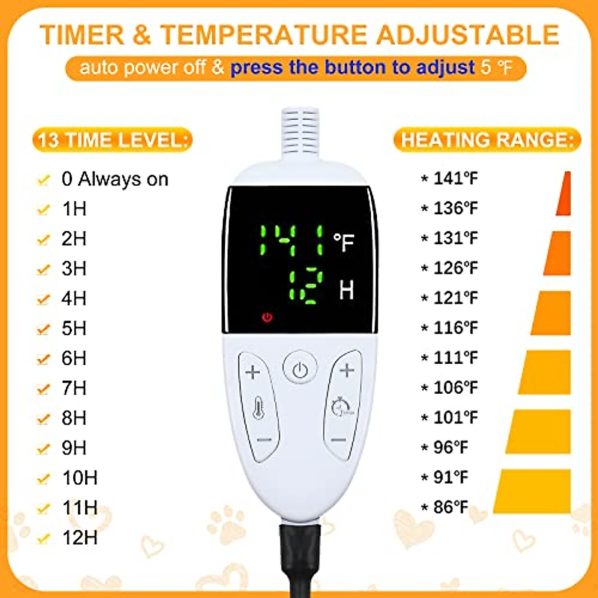 2 Pcs Pet Heating Pad Heated Dog Bed Waterproof Cat Warming Pad Adjustable Heated Dog Pad Pet Electric Heating Mat with Washable Cover, Switch, Anti Bite Steel Cord for Pets Puppy 17.7 x 17.7" (Gray)