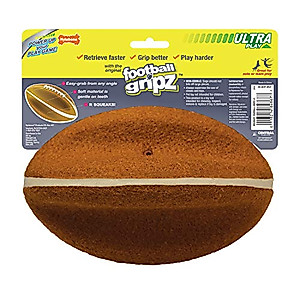 Nylabone Power Play Felt Football Gripz Fetch Toy, Squeaky Ball Chew Toy for Dogs, Large (1 Count)