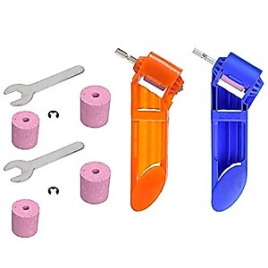 Joyangy 2Pcs Drill Bit Sharpener Diamond Drill Sharpening Bits Tool for Iron Drill Polishing Drill Grinder Grinding Tool Set with 4 Millstone Portable Hand Tool