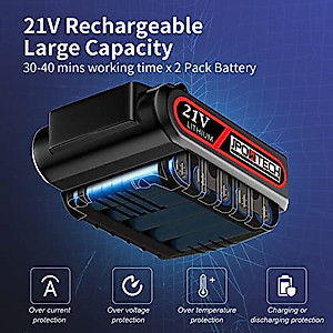 JPOWTECH Mini Chainsaw Cordless 6 inch Small Chainsaw with 2 Battery & Switch Security Lock, Portable Handheld Power Chain Saws for Gardening Wood Cutting Tree