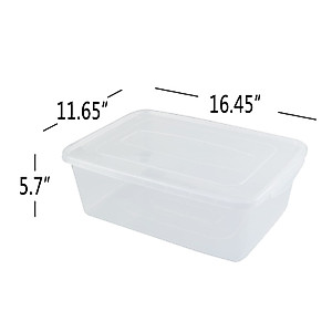 Vababa 2-Pack 16 L Pizza Dough Proofing Box with Lid, Clear Food Pizza Storage Container