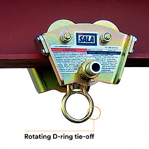 3M DBI-SALA 2103143 Trolley For I-Beam For Use W/Self Retracting Lifeline (Fits Beam Flanges 3"-8" In Width Up To 11/16" Thick), Gold
