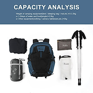 MOUNTAINTOP 35L Hiking Backpack for Women & Man Outdoor Backpack with Rain Cover for Camping, Cycling and Traveling, Flowerarmygreen