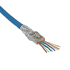 Klein Tools VDV826-705 Modular Data Plug for CAT6A Shielded Cable and Larger Diameter CAT6 Indoor or Outdoor Ethernet Cable, 50-Pack