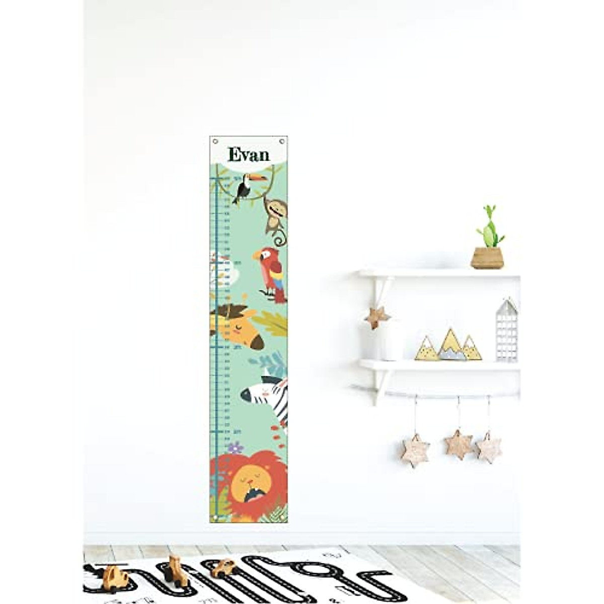 Personalized Canvas Growth Chart for Kids, Height Chart for Kids, Growth Chart Banner with Name