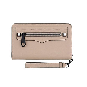 Rebecca Minkoff Regan Universal iPhone Plus Leather Wristlet Wallet, Nude