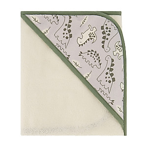 Cudlie Buttons & Stitches Baby Boy 3 Pack Rolled/Carded Hooded Towels in Dino Roar Print (GS71721)