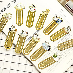 Creative Metal Bookmark, Cute Cartoon Animal Bookmark Book Paper Cilp Bookmark, Ideal Gift for Reader, Teachers, Adults and Kids(Coffee cat)