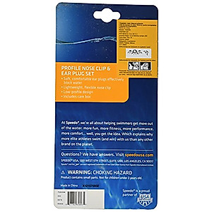 Speedo Unisex Swim Training Profile Nose Clip & Ear Plugs Blue, One Size