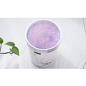 Hacoly Home Imitation Marble Bathroom Garbage Can Trash Can European Style Plastic Deskside Wastebasket for Living Room Bedroom Office