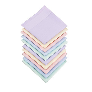 HOULIFE Handkerchief for Women, Candy Color Ladies Vintage Hankies Soft Cotton Female Women Handkerchiefs 5/10 PCS Set (Mixed 1-10pcs)